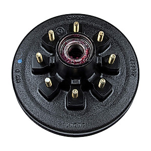 Lippert Replacement 12" Brake Drum Hub Assembly for RVs with 7,000-lb. Axle; 8 on 6.5" Bolt Pattern, 1/2" Studs; Fully Assembled with Bearing Cones, Seals, Grease, Limited 1-Year Warranty - 814203