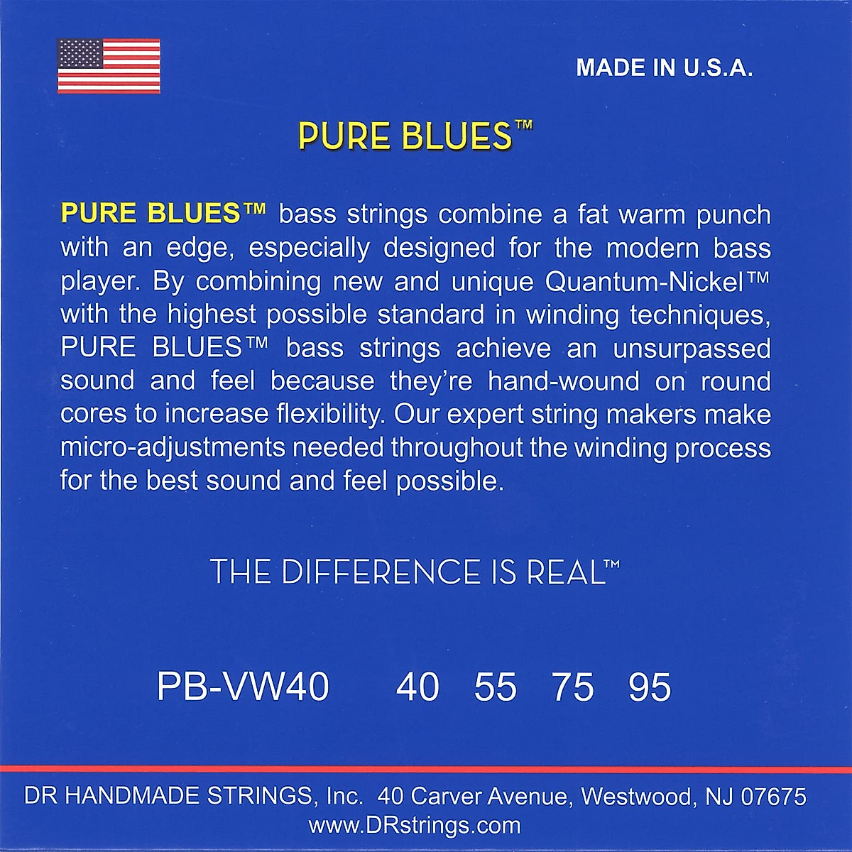 DR Strings Pure Blues Victor Wooten Signature 40-95 Bass Guitar Strings (PBVW-40)