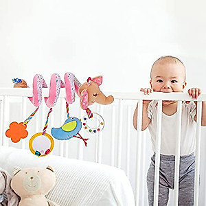 ibasenice Early Decor Toys Animals Plush Mobile Pendant Spiral Sters Cart Theme Car Carriage Baby Funny Crib Multi-Functional Kids Ster Shape Bed Worm Educational Around for Doll Girls
