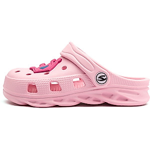 HOBIBEAR Girls Classic Graphic Toddler Garden Clogs Slip on Water Shoes (Pink-Size 1.5-2 Infant)