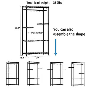 Xiofio 5-Tier Plant Stand for Indoor Outdoor, Large Multiple Flower Pot Holder Rack Tall Plant Stand ，Hanging Plant Stand ,Adjustable Plant Stand Suitable for Bedroom Living Room Balcony Garden,Black