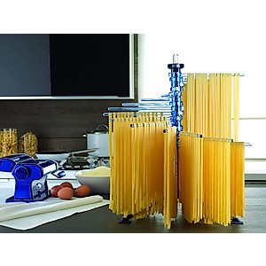 Marcato Atlas Pasta Drying Rack, Tacapasta, Made in Italy, Steel and Polycarbonate, Collapsible, Blue