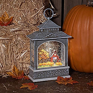 Roman 133334Led Swirl Lantern Farm Pumpkins, 10.5 inch, Multicolor