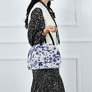 AUUXVA Lunch Bag Cherry Blossom Lunch Box Ice Cooler Insulated Portable Zipper Tote Handbag for Men Women Boys Girls