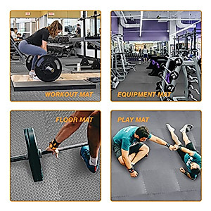 Mat Block Interlocking Foam Tiles Puzzle Mats for Floor 24 SQ FT, 1/2 Inch, 6 Tiles, EVA Gym Mat Flooring Exercise Equipment Mat for Home Gym Equipment, Grey