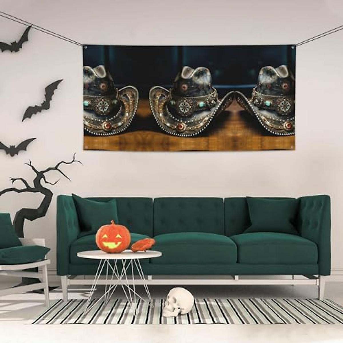 Banners and Signs for Outdoor 35x71 Backdrop for Birthday Party Business Graduation Wedding Event,American West Rodeo Hat