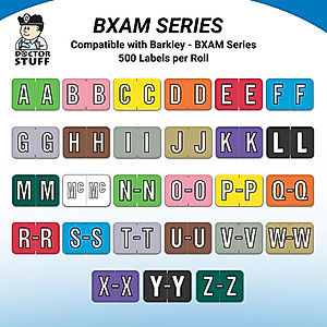 Doctor Stuff - File Folder Labels, Alphabet Letter S, Barkley/Sycom FABKM - BXAM Series Compatible Alpha Stickers, Blue, 1" x 1-1/2", 500/Roll
