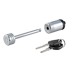 CURT 23522 Chrome Trailer Tongue Coupler Lock, 1/4-Inch Pin Diameter, Up to 2-1/2-Inch Span