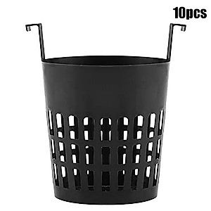 ViaGasaFamido Pack of 10 Plant Baskets Set, Heavy Duty Round Hanging Garden Planting Mesh Net Pot with Hooks for Orchids, Aquaponics, Aquaculture, Hydroponics, Lightweight, Breathable