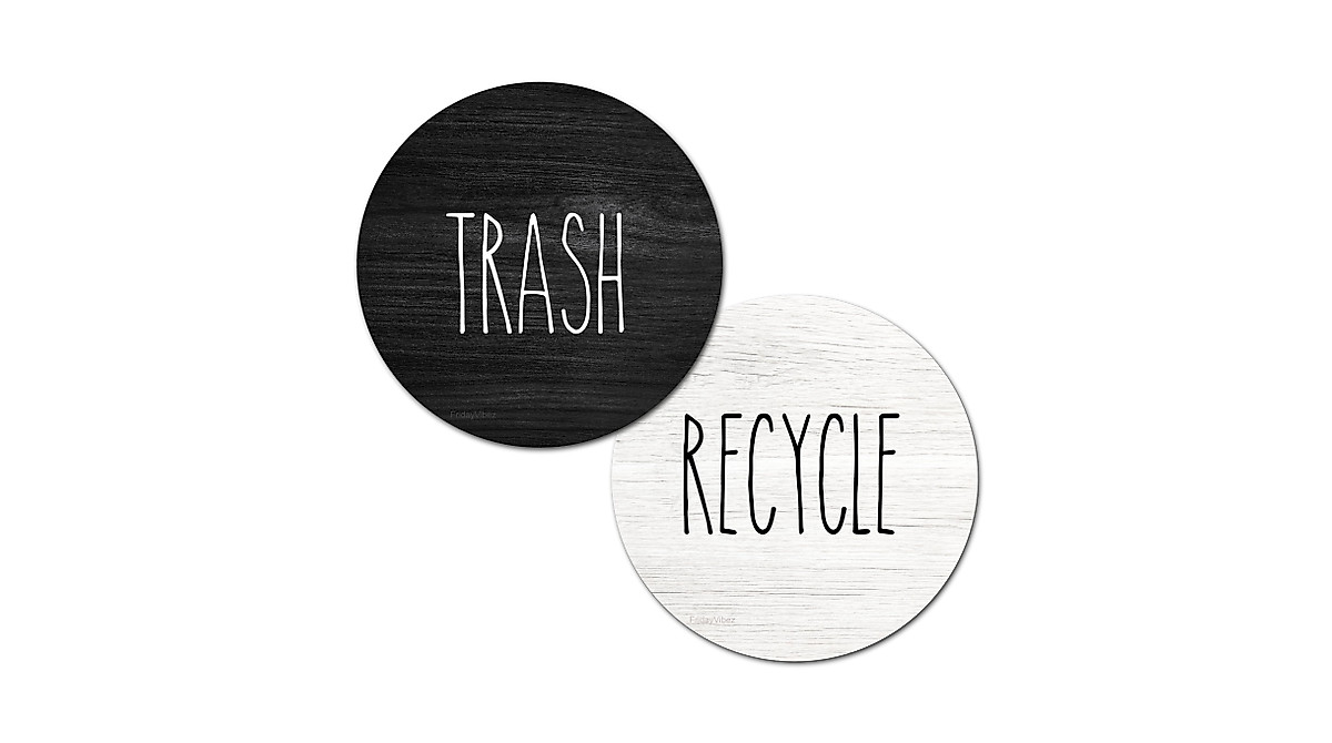 Rustic Trash & Recycle Magnets for Effortless Waste Sorting