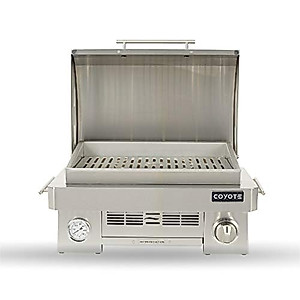 COYOTE OUTDOOR LIVING Portable Propane Gas Grill, 25 Inch Portable Grill with Ceramic Heat Control Grid - C1PORTLP