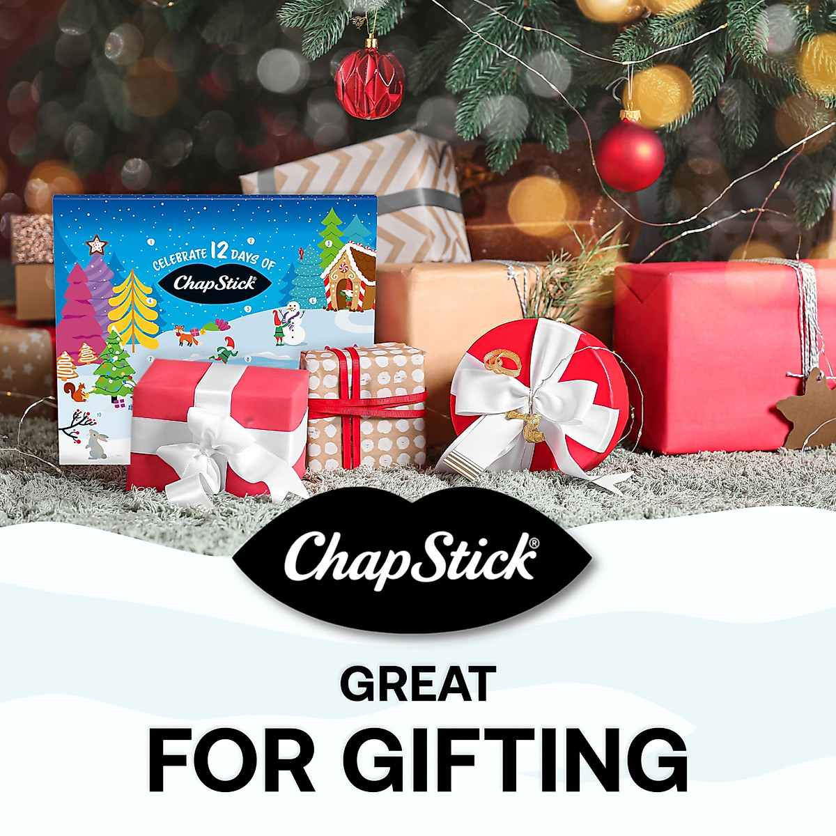 ChapStick 12 Days of Holiday Advent Calendar Lip Balm Gift Set - 0.15 Oz