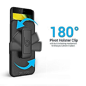 BELTRON iPhone 7/8/SE 2020/SE 2022 Holster Case, Super Slim Rubberized Grip Case & Swivel Belt Clip Holster Combo with Built-in Kickstand for for Apple iPhone SE3 2022, SE2 2020, 8, 7, 6, 6s (Black)
