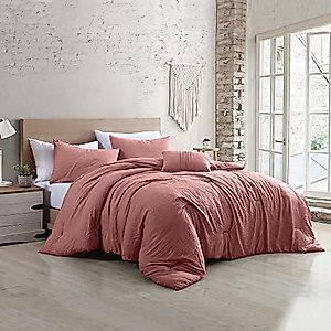 Modern Threads - Comforter Set - Down Alternative Brushed Microfiber - Elegant All Season Bedspread Set - Includes Comforter, Shams, & Decorative Pillow - Luxurious Bedding - Dark Rose