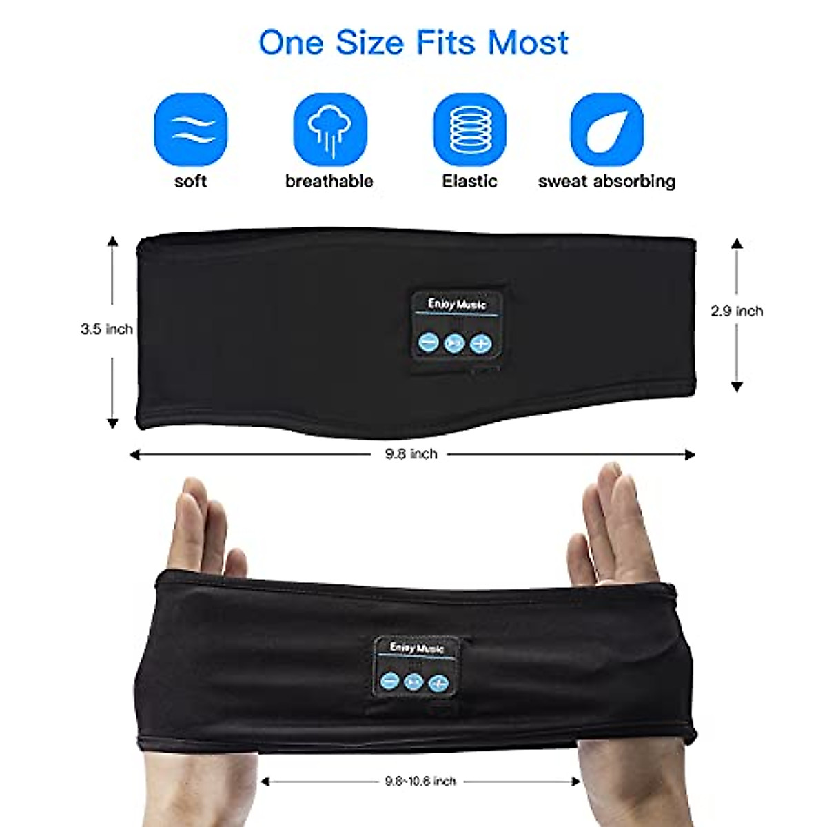 Sports Headbands Sleep Headphones Bluetooth Music Headband Wireless, Daifferchoi Soft Breathable Bluetooth Headbands with Long-Time Play for Workout, Jogging, Yoga,Travel, Running, Meditation--Grey