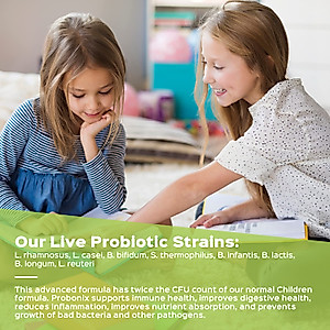 Humarian Probonix Advanced Probiotics for Kids - Extra-Strength 8-Strain Liquid Probiotic for Kids to Fortify Digestive Health and More - 90 Billion CFUs - 30-Day Supply - Tasty Grape Flavor