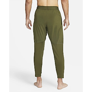 Nike Yoga Men's Pants,Style: CU7378 (as1, Alpha, l, Regular, Regular, Rough Green/Black, Large, Regular)