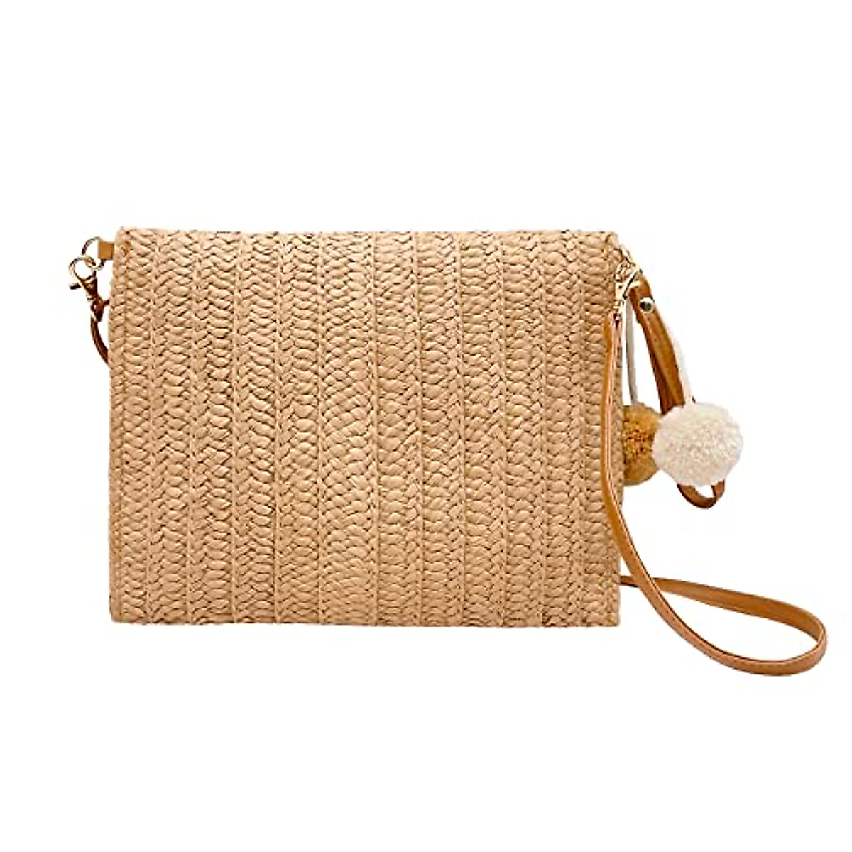 Straw Bags Handmade Crossbody Clutch Detachable Shoulder Strap Summer Beach Handbags
