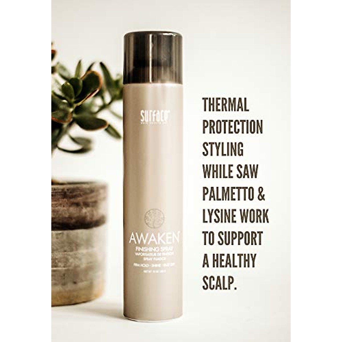 SURFACE Hair Awaken Finishing Spray, Thicken, Rejuvenate And Revitalize With A Firm Hold, Vegan And Paraben Free, 10 Fl. Oz.