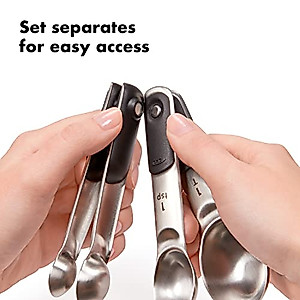 OXO Good Grips 4 Piece Stainless Steel Measuring Spoons with Magnetic Snaps