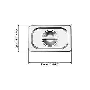 QWORK Solid Pan Lid with Handle, 4 Pack Stainless Steel Steam Table Pan Cover for 1/4 Size Steam Pans