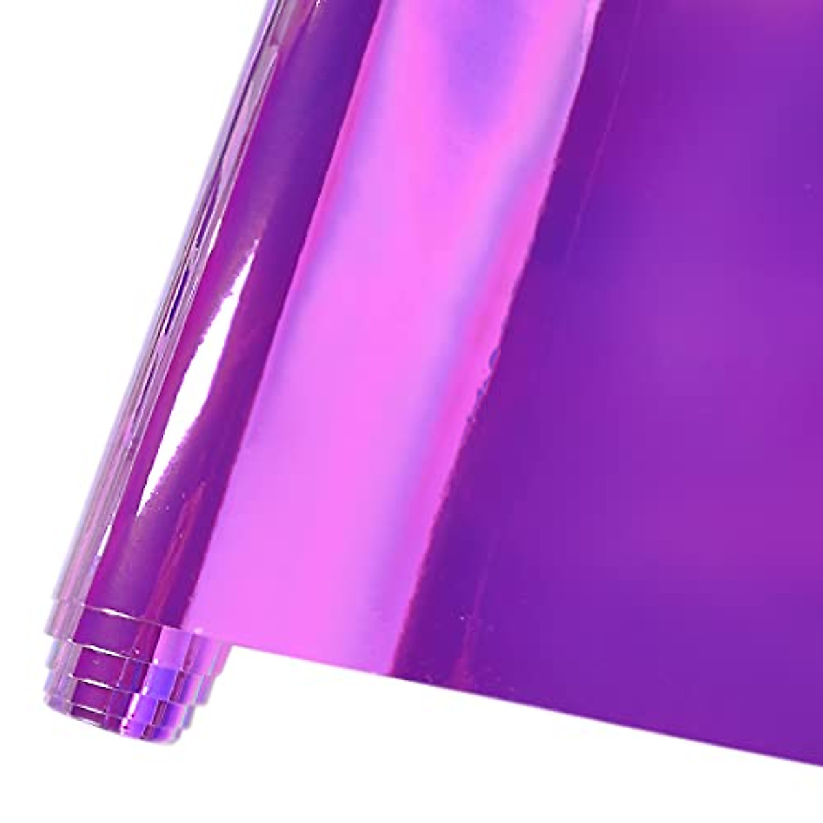 HYANG Holographic Iridescent Mirror Laser PU Faux Leather Sheets 1 Roll 12"X53"(30cmX135cm), Faux Leather Very Suitable for Crafts Making Leather Earrings, Bows, Handbag ，Sewing (Purple)