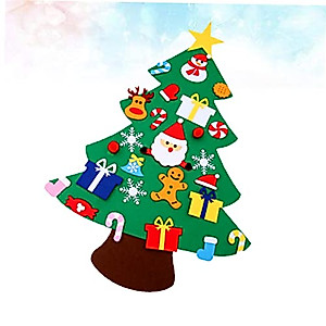 BESTOYARD Felt Christmas Tree Craft Felt Christmas Ornaments Felt Christmas Tree Toddlers Felt Wall Hanging Christmas Tree DIY Felt Ornaments Vintage Felt Ornaments Decorations Puzzle Child