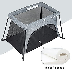 Fijinhom Baby Portable Travel Crib Pack and Play Toddler Playpen Outdoor Light Playard with Zipper Door Mesh