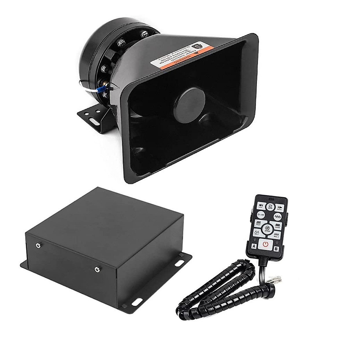 YHAAVALE 9200E Amplifier Police Siren & Black Siren Speaker,DC12V 100W Multi-Tones Wired Handheld Microphone Loudspeaker Emergency Warming PA System for Truck Vehicles