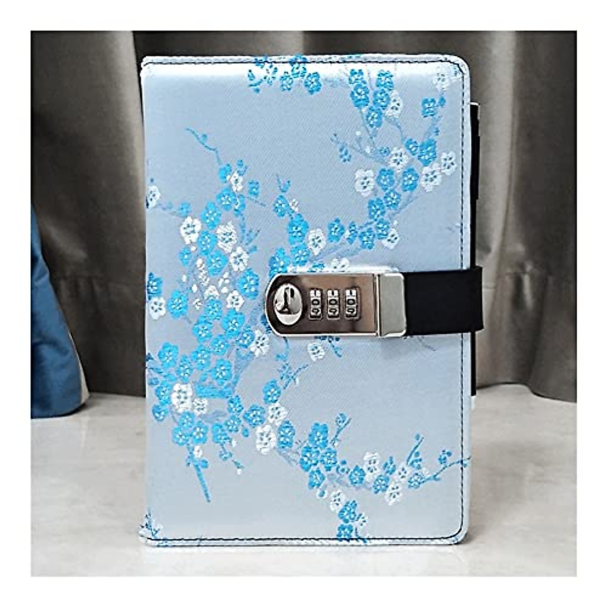 HMEI Password Lock Journal Diary Digital Locking Notepad Book Combination A5 Notepad Writing Book 130 Sheets 260 Pages For Women fashion notebook (Color : Blue)