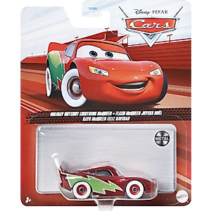 Disney Car Toys Holiday Hotshot Lightning McQueen, Miniature, Collectible Racecar Automobile Toys Based on Cars Movies, for Kids Age 3 and Older