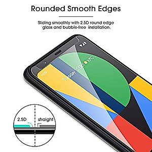 [4 Pack] OMOTON Google Pixel 4 XL Screen Protector, Tempered Glass Screen Protector for Google Pixel 4XL 2019 Released with/Alignment Frame/Scratch Resistant/Bubble Free