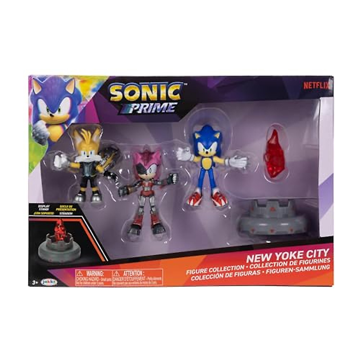 Sonic Prime 2.5" Figure Multipack with Sonic, Tails Nine & The Prism Shard with display base!