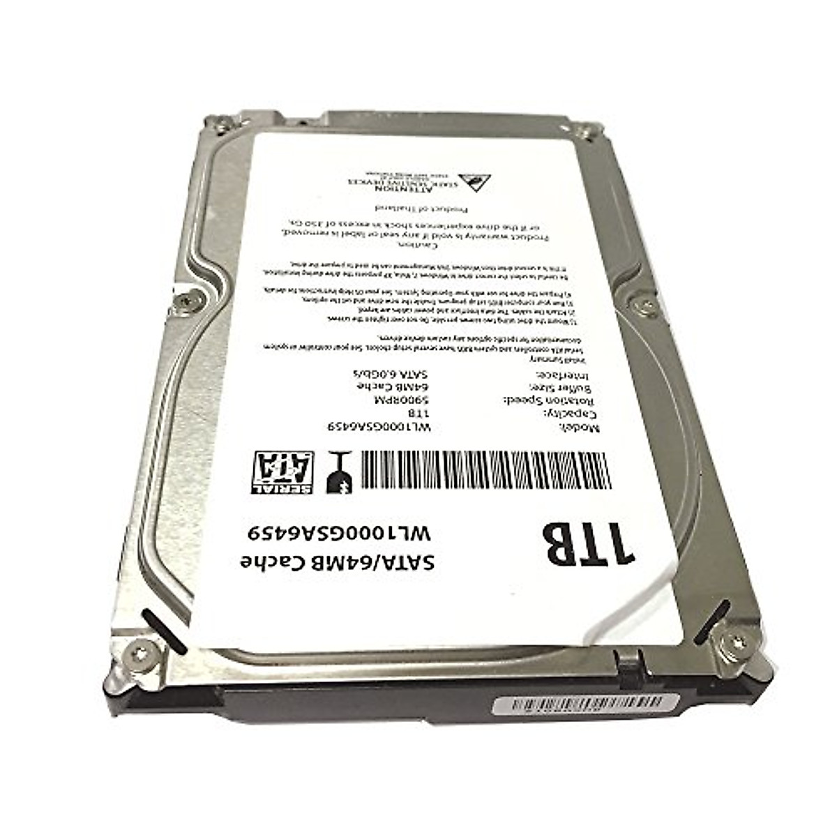 White Label WL 1TB 64MB Cache 5900RPM SATA III (6.0Gb/s) (Quiet & Heavy Duty) Internal Desktop 3.5" Hard Drive (PC,CCTV DVR) - w/ 1 Year Warranty