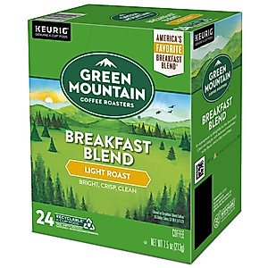 Green Mountain Coffee Roasters Breakfast Blend Single-Serve Keurig K-Cup Pods, Light Roast Coffee, 24 Count (Pack of 4)