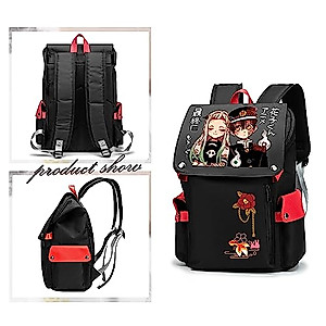 GENGAR Anime Toilet Bound Hanako Kun Printed Laptop Backpack Teen Girls Casual Backpack College High Middle School Bag Students Bookbag Daypack with Pencil Case(Red)