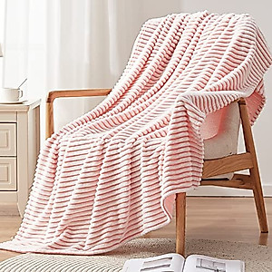 EMME Sherpa Blanket Fleece Throw Blanket, Soft, Plush, Warm and Cozy Blanket, Single Layer, 3D Touch Experience, Perfect for Bed Couch and Sofa Chair(Pink, 50'' x 60'')