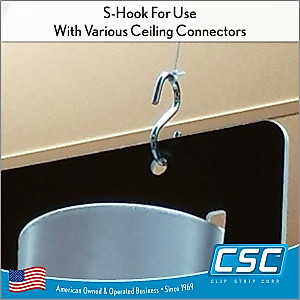 Clip Strip 100 Pack S Hooks, Heavy Duty, 1.625" L x 0.135" Diameter S Shaped Hook for Hanging Signs, Displays, Products on Racks, in Retail, Hang Plants, Curtains, Jewelry, Kitchenware, in Household