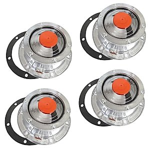 4 Pack of TORQUE Hubcap 3434009 Aluminum Hub Cap for Trailer Axle (Replaces Stemco 343-4009, 3434009, SKF 1643, 1743, 1843) (4 x TR3434009)