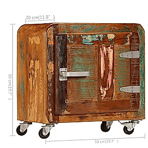 vidaXL Bedside Cabinet TV Cabinets Nightstand Bed Cabinet Box Cabinet Bedside Table Durable Strong Unique 19.7"x11.8"x19.7" Solid Reclaimed Wood