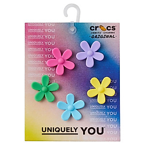 Crocs Unisex-Adult Jibbitz Shoe Spirit Girls Multi Pack, Charms for Teens, Flower Power, 5 Pack