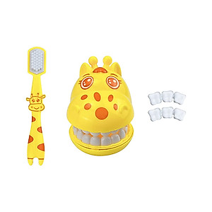 YOUYA DENTAL Early Education Brushing Toys, Children Role Play Toys Cute Giraffe Early Education Cartoon Tooth Brushing Toys Model Teaching Children Brushing Model for Kindergarten Kids Children