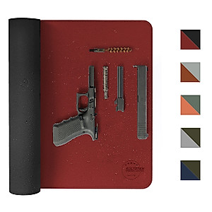 Koltster Gun Cleaning Mat, Waterproof/Durable Gun Cleaning Pad for Gun Maintenance 32"x16" Protective Mat (Red/Black)