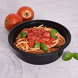 TRIPAK Plastic Microwaveable Food Containers with Lids 32 oz | BPA Free | Stackable | Leakproof | Microwave/Dishwasher/Freezer Safe