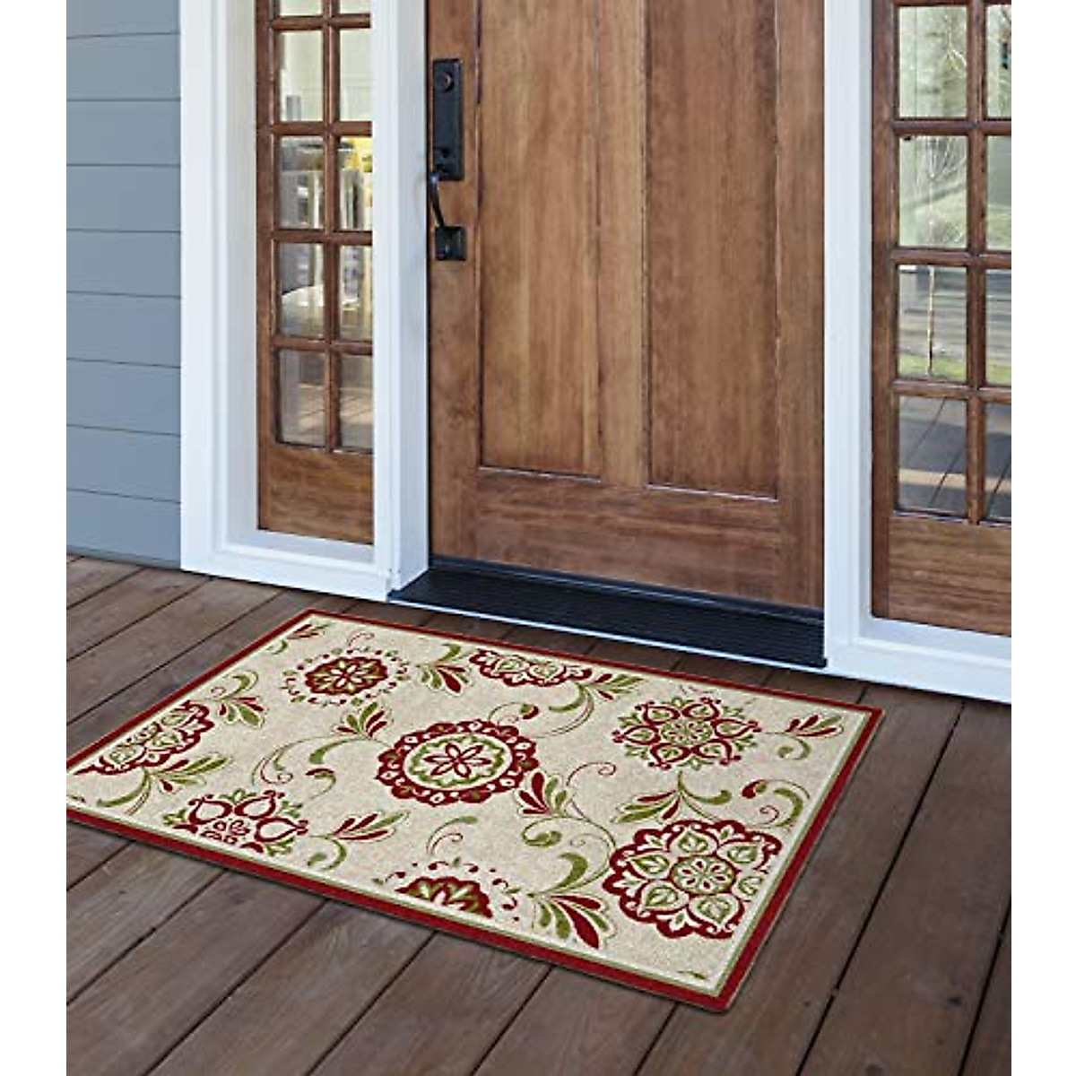 Brumlow MILLS Samara Home Indoor Area Rug with Traditional Floral Print Pattern for Living Room Decor, Dining Room, Kitchen Rug, or Bedroom Carpet, 30" x 46", Red