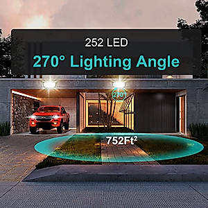 seebest 252 LED Solar Outdoor Lights Wireless Motion Sensor Lights with 3 Working Modes, Waterproof Upgraded Solar Security Lights, Solar Powered Wall Light for Fence, Garden, Garage(2 Pack)