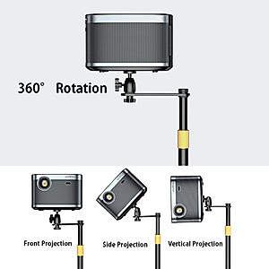 HVAYING Projector Stand, Bedside Sofa Stand, Wall Stand, Desktop Stand, Two Installation Methods, 360 Degree Rotation, Metal Structure, Plug-in Stable Base, Organize Wires