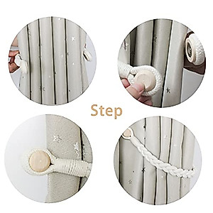 VENLOIS Strong Magnetic Curtain Tiebacks White 2pcs Heavy Duty Curtain Rope Tieback Curtain Holdbacks Holders for Home Bedroom Office Decorative Curtain