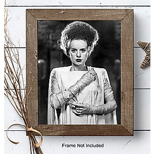Bride of Frankenstein Poster - 8x10 Frankenstein Decor - Horror Movie Posters - Hollywood Movie Wall Art Decor Photo - Home Theater Decoration for Women - Bridal Shower Gifts - Mary Shelley