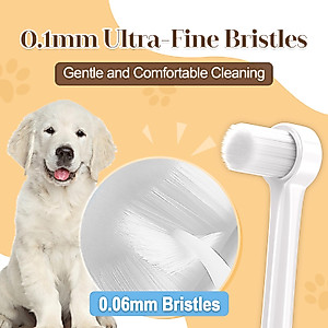VVHOMIFE Premium Pet Toothbrush Set for Cats and Dogs - Complete Oral Care with Soft Bristles - Ideal for Teeth Cleaning, Dental Hygiene, Plaque Removal - Veterinarian Recommended-White